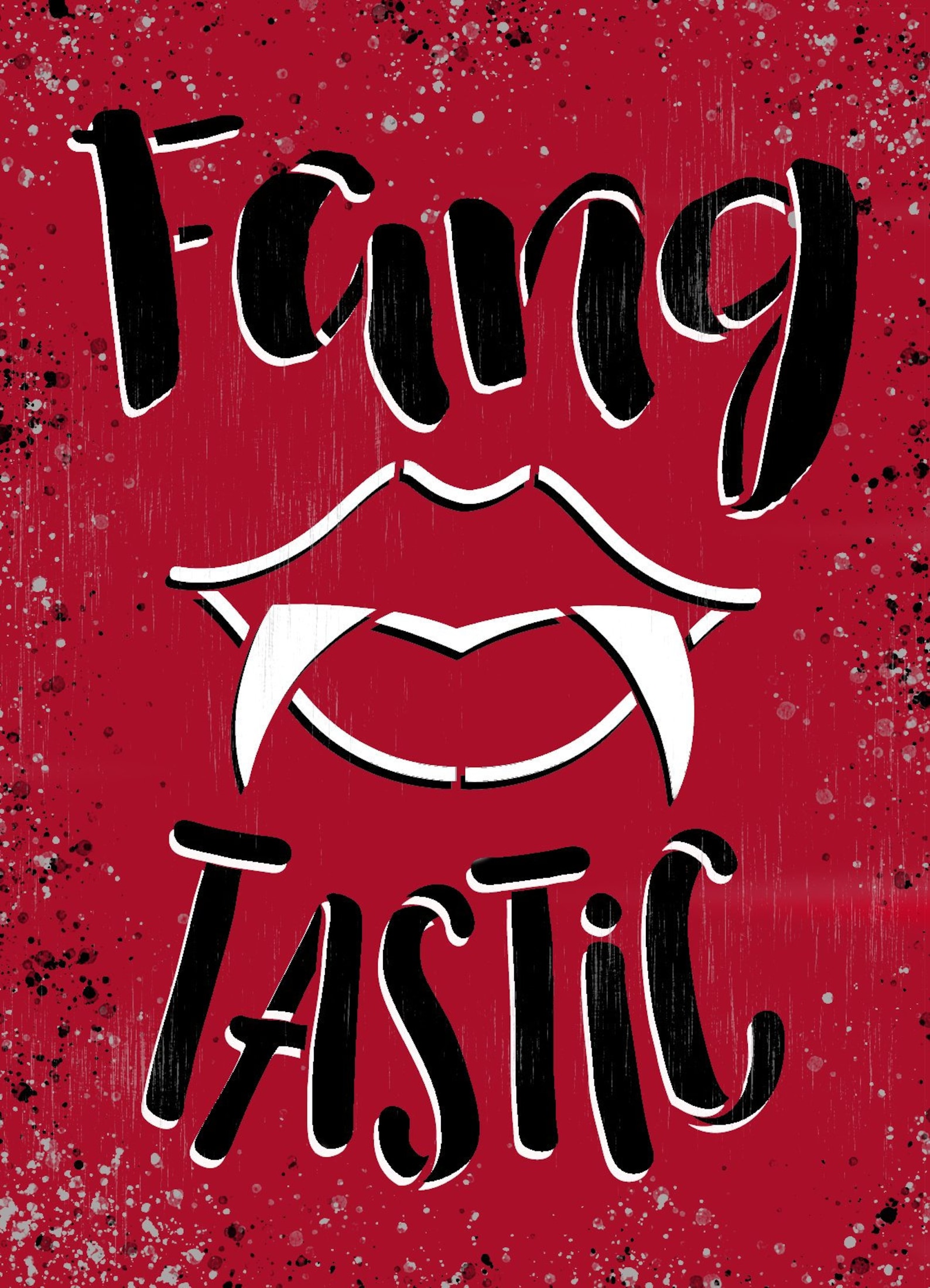 Fang-Tastic Stencil by StudioR12 DIY October Halloween | Etsy