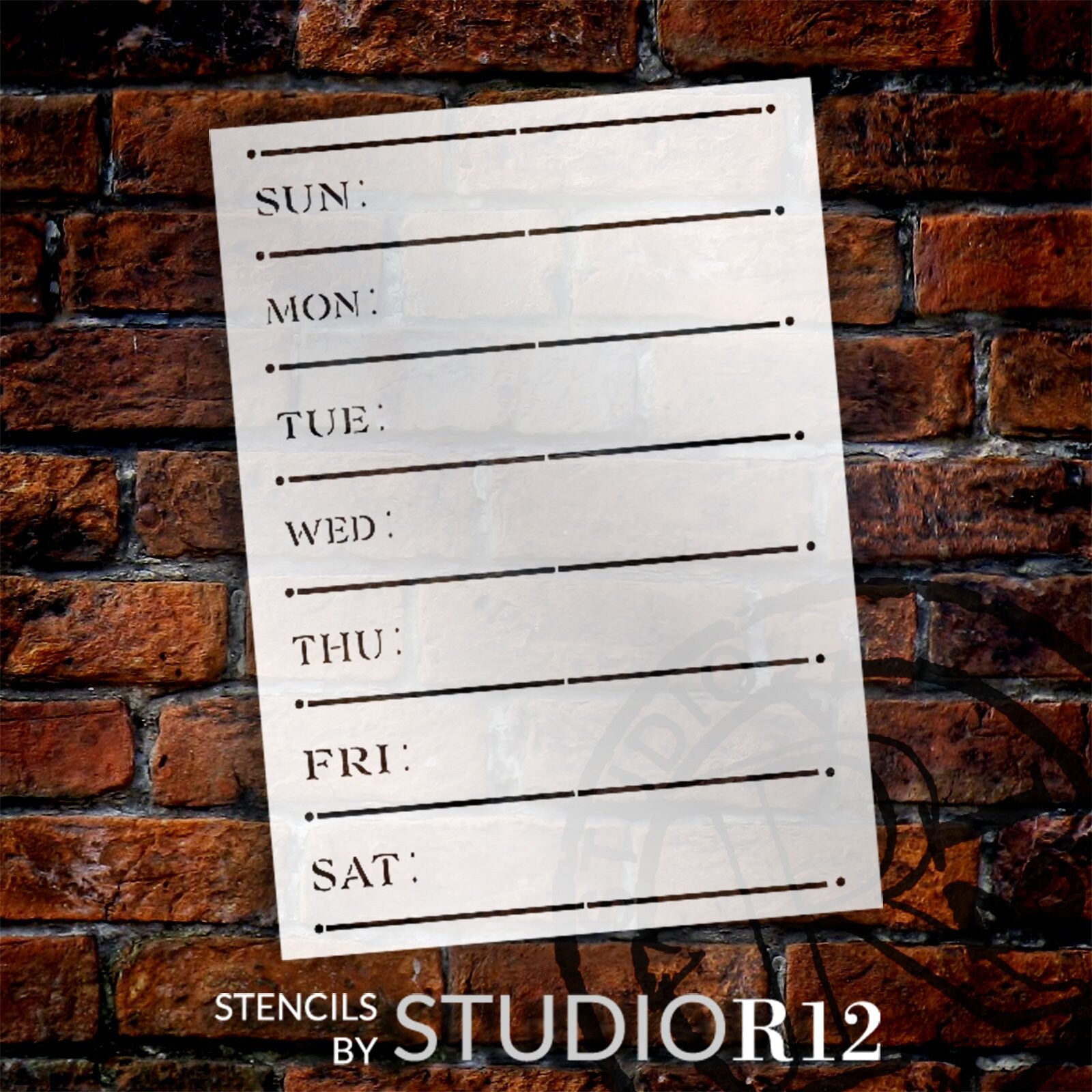 Simple Weekly Calendar Stencil by StudioR12 DIY Menu Board | Etsy