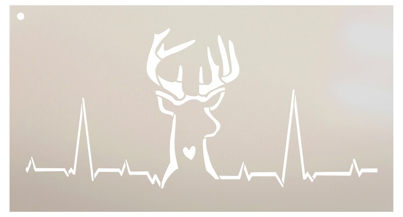 Deer Hunting Heartbeat Stencil by Studior12 Reusable Mylar - Etsy