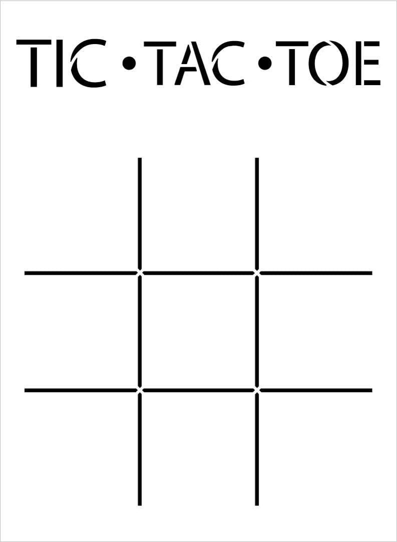 Tic Tac Toe Board Stencil by Studior12 DIY Family Children - Etsy