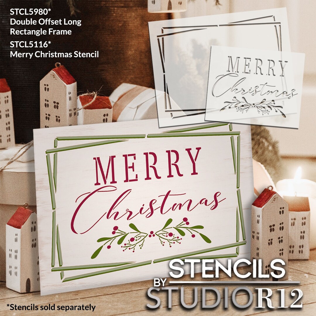 Double Geometric Rectangular Frame Stencil by Studior12 Select Size USA ...