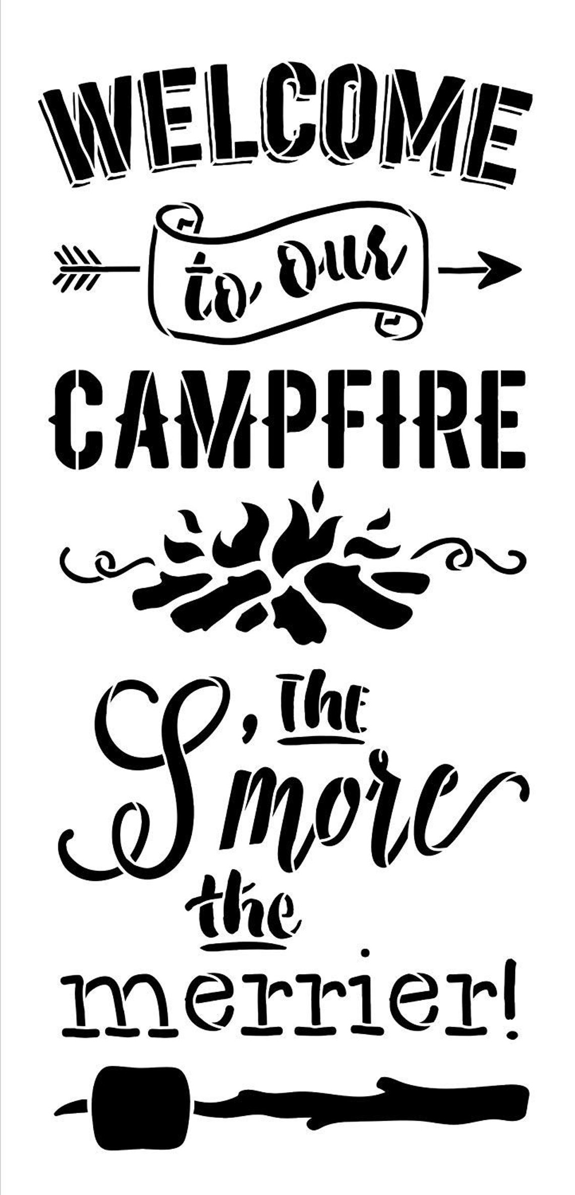 Welcome to Our Campfire Stencil the S'more the Merrier | Etsy