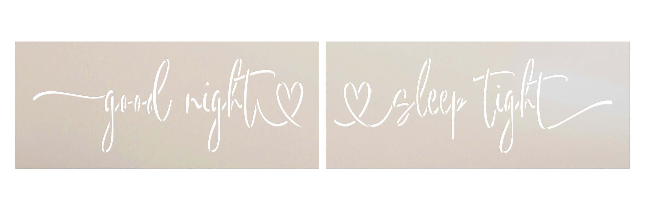 Good Night Sleep Tight Script Stencil With Heart by Studior12 - Etsy Canada