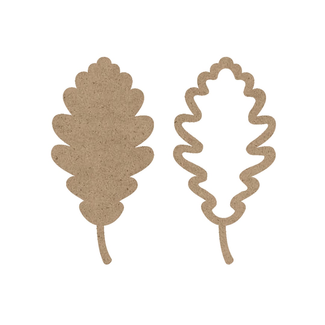 Oak Leaf Shape & Outline Wood Embellishment Set by Studior12 Unfinished ...