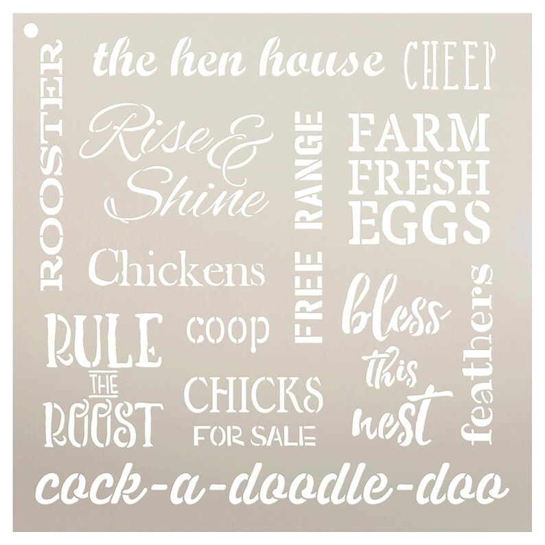 Chicken Words Stencil by Studior12 Reusable Mylar Template - Etsy