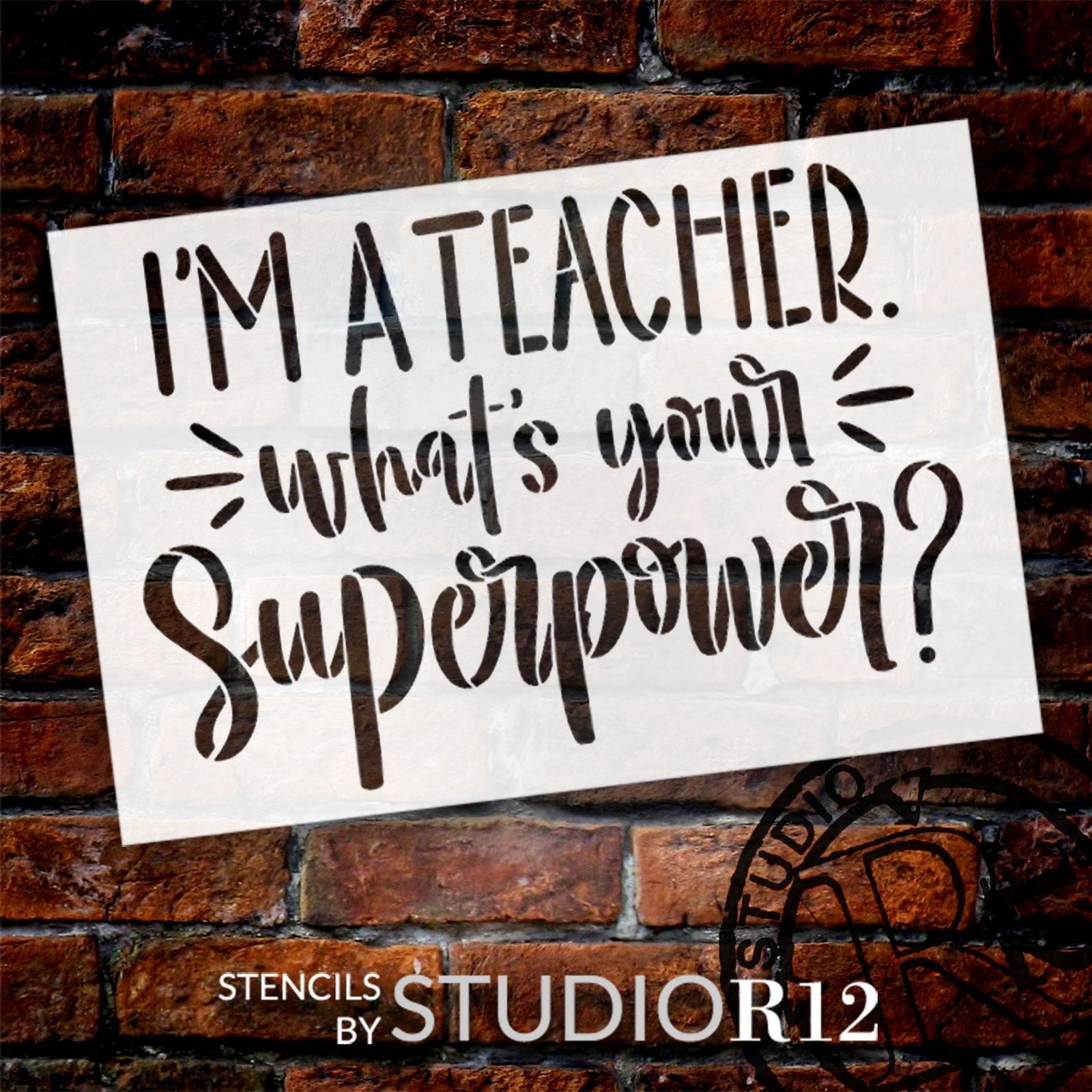 I'm A Teacher Stencil by Studior12 Craft DIY Classroom | Etsy