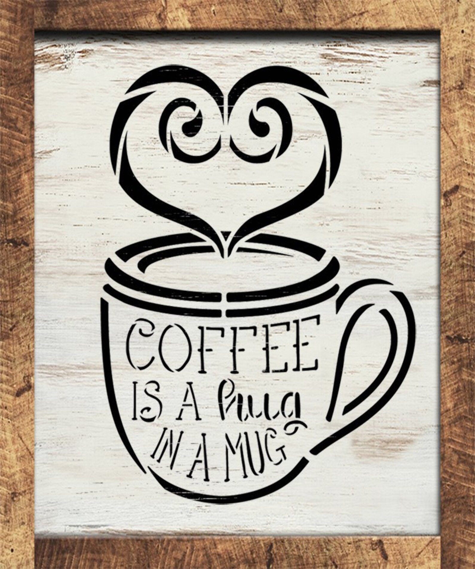 Coffee is A Hug in A Mug Stencil With Heart by Studior12 DIY - Etsy