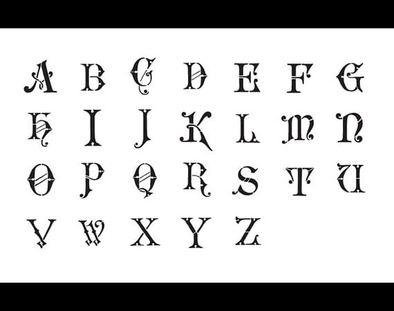 Tattoo Letter Stencils