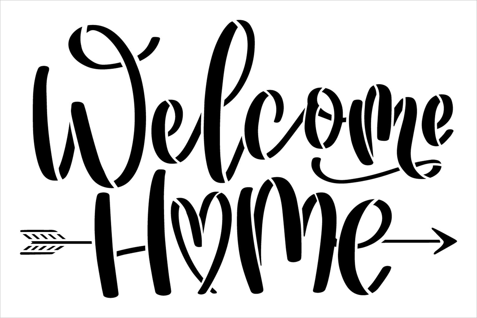 Welcome Home With Arrow Stencil by Studior12 Craft DIY - Etsy