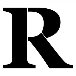 R monogram Letter Stencil Select Size STCL1731 by Studior12 - Etsy