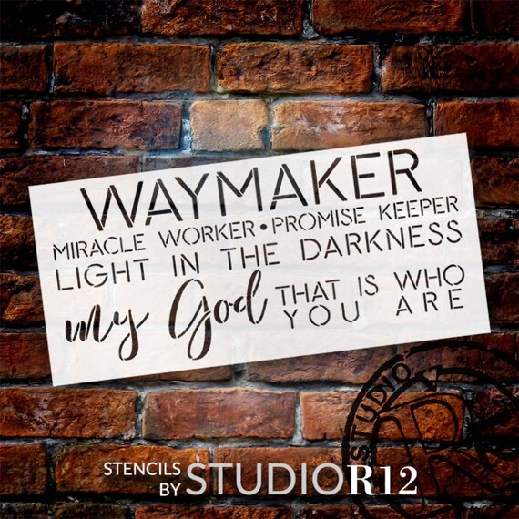 Waymaker Miracle Worker Stencil by Studior12 Craft DIY | Etsy