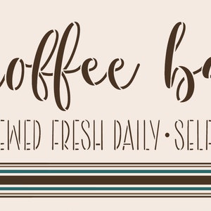 Coffee Bar Script Stencil by Studior12 Craft DIY Kitchen Home Decor ...