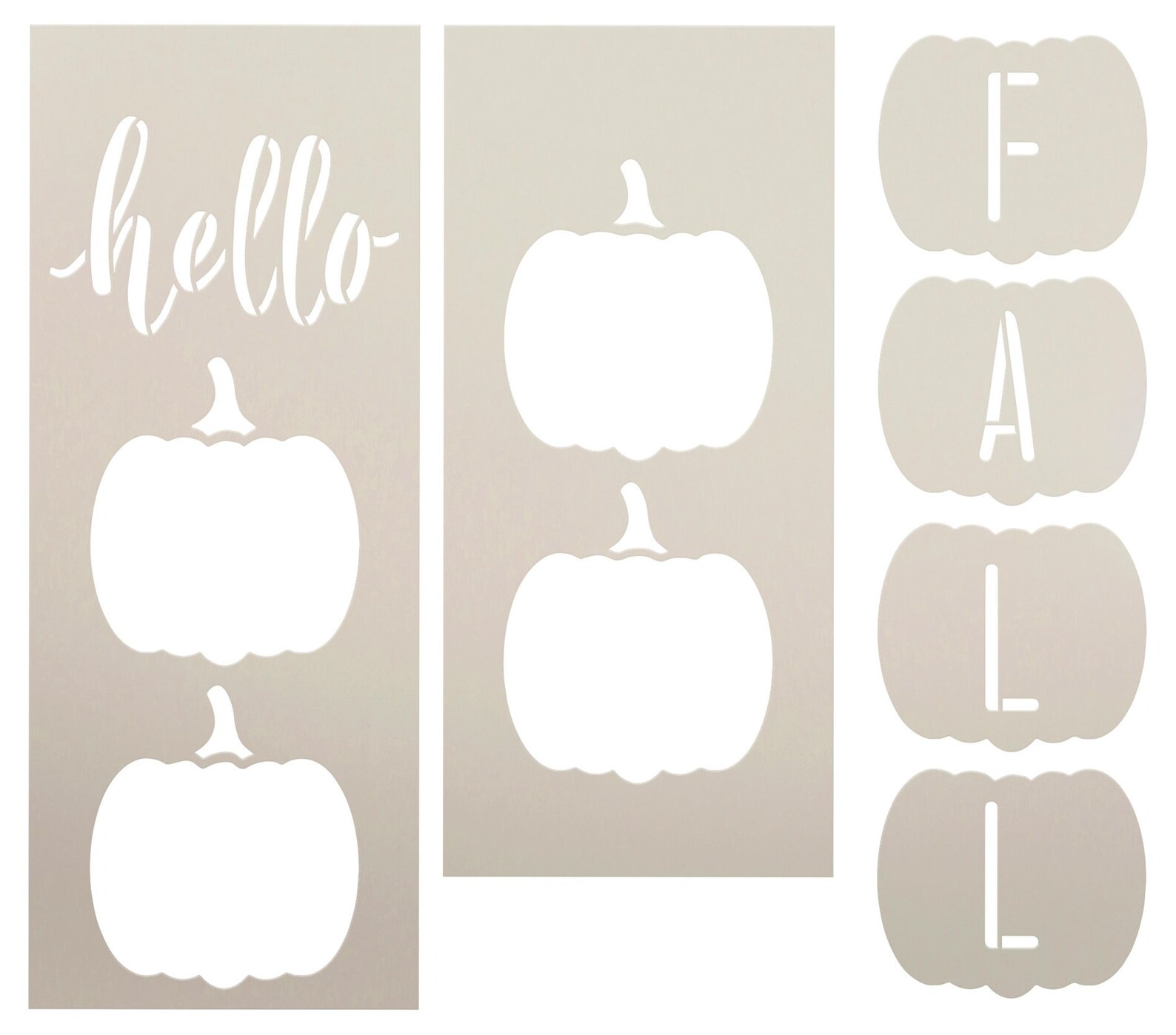 Vertical Hello Fall Tall Porch Sign Stencil W/ Pumpkins by - Etsy