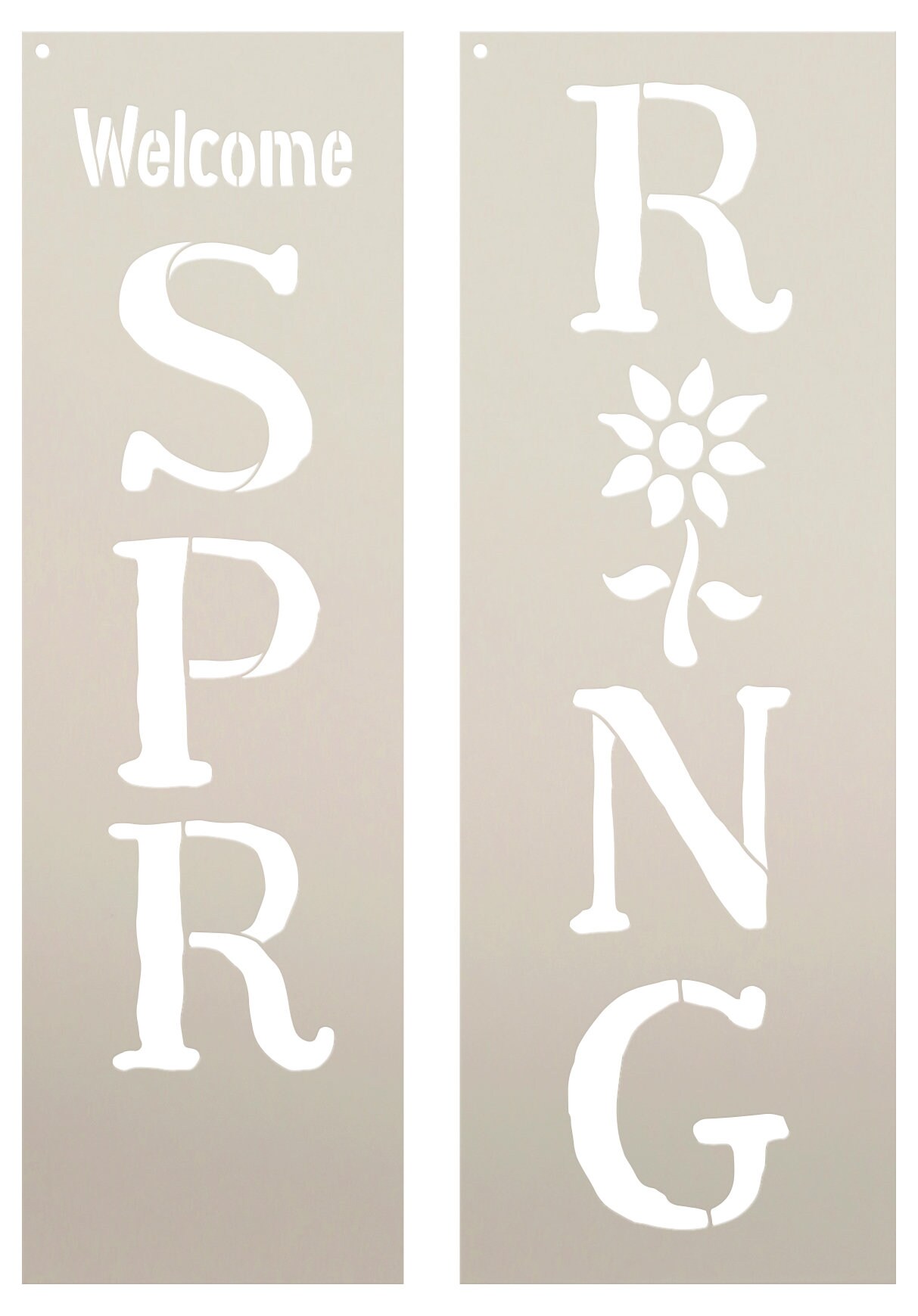Welcome Spring Stencil with Flower by StudioR12 Reusable | Etsy