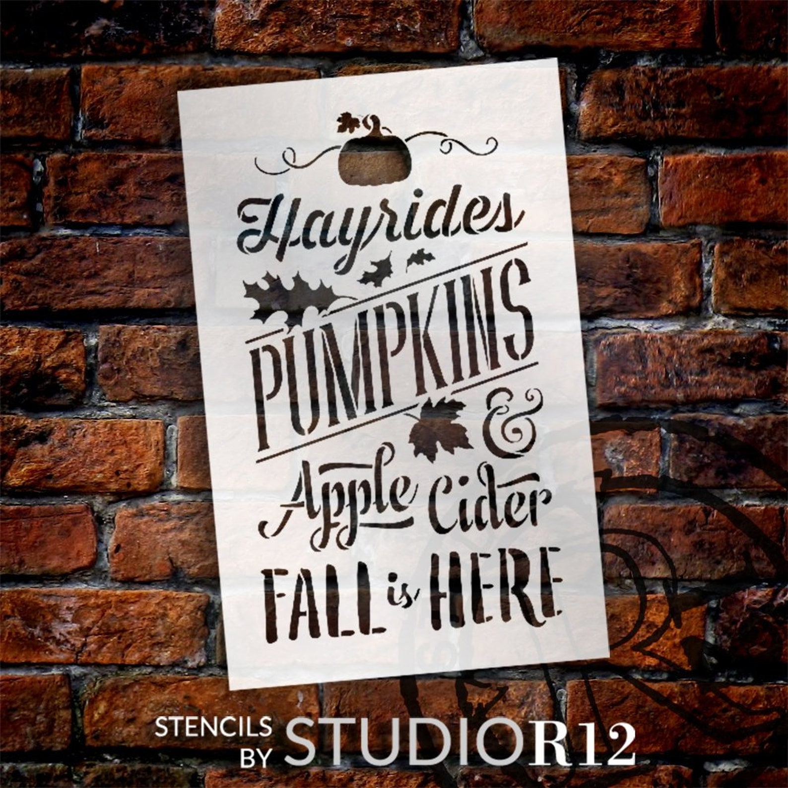 Fall is Here Festive Word Art Stencil by Studior12 - Etsy
