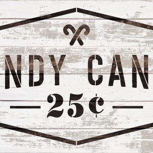 Candy Canes 25 Cents Word Art Stencil Select Size - Etsy