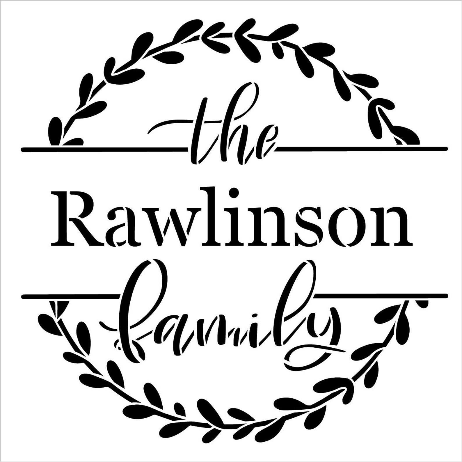 Personalized Family Stencil With Wreath by Studior12 DIY | Etsy