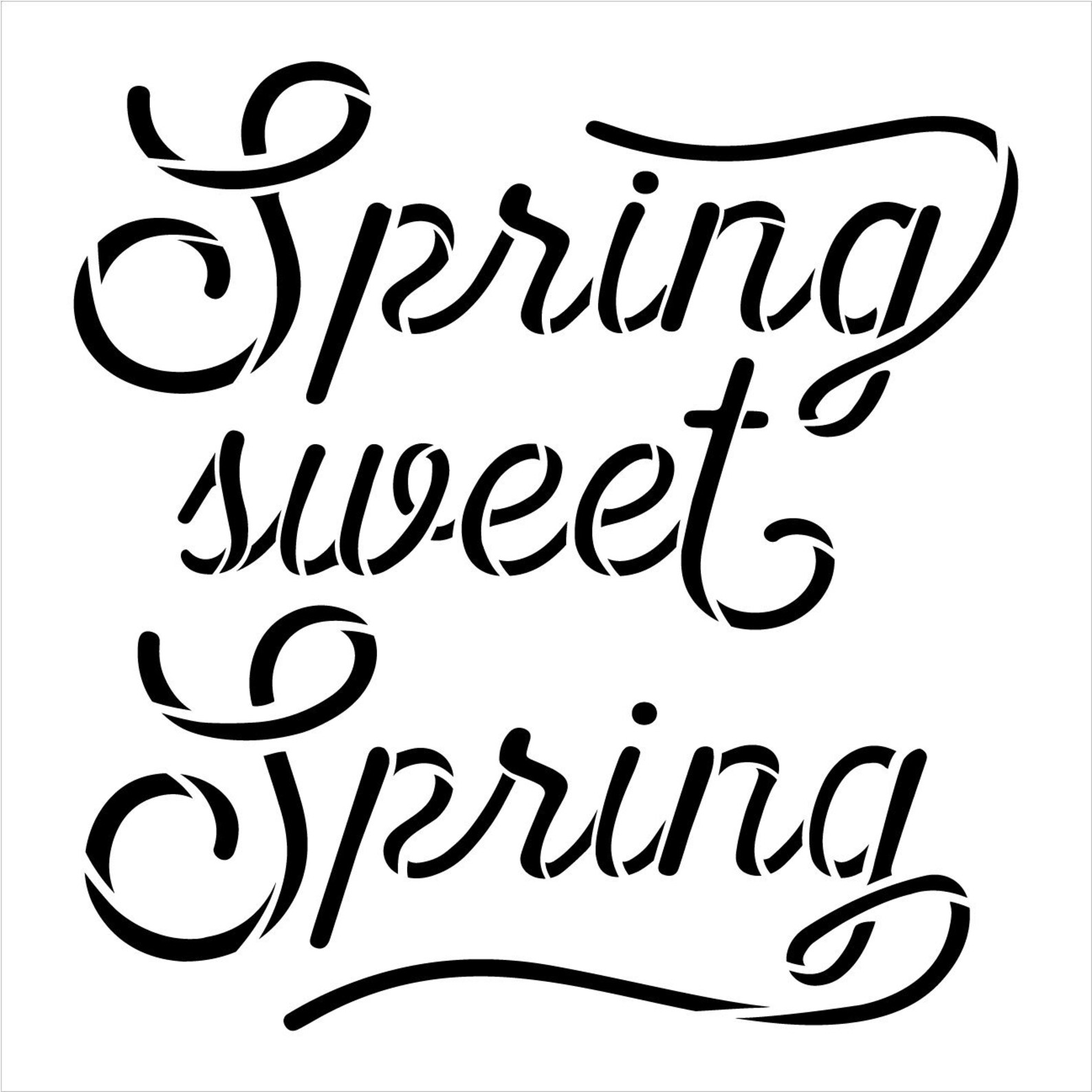 Spring Sweet Spring Stencil by Studior12 Craft DIY Spring | Etsy
