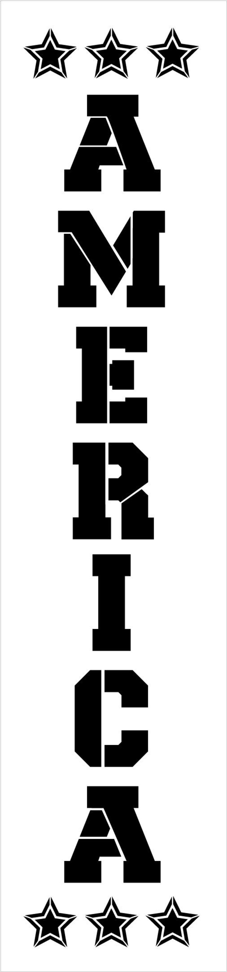 America Vertical Stencil With Stars by Studior12 DIY - Etsy