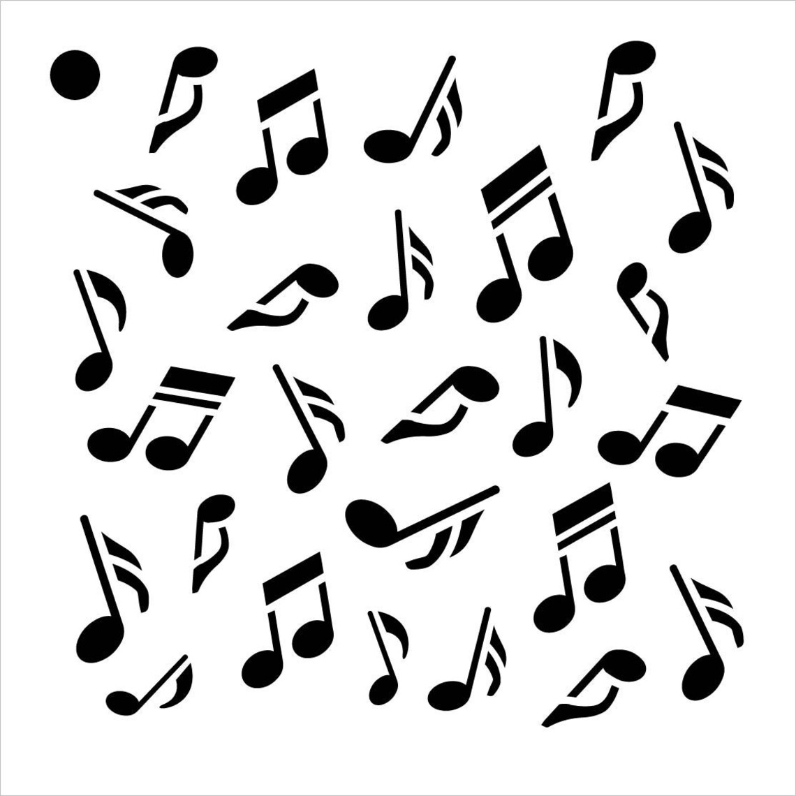Music Notes Stencil by Studior12 Musical Repeating Pattern - Etsy