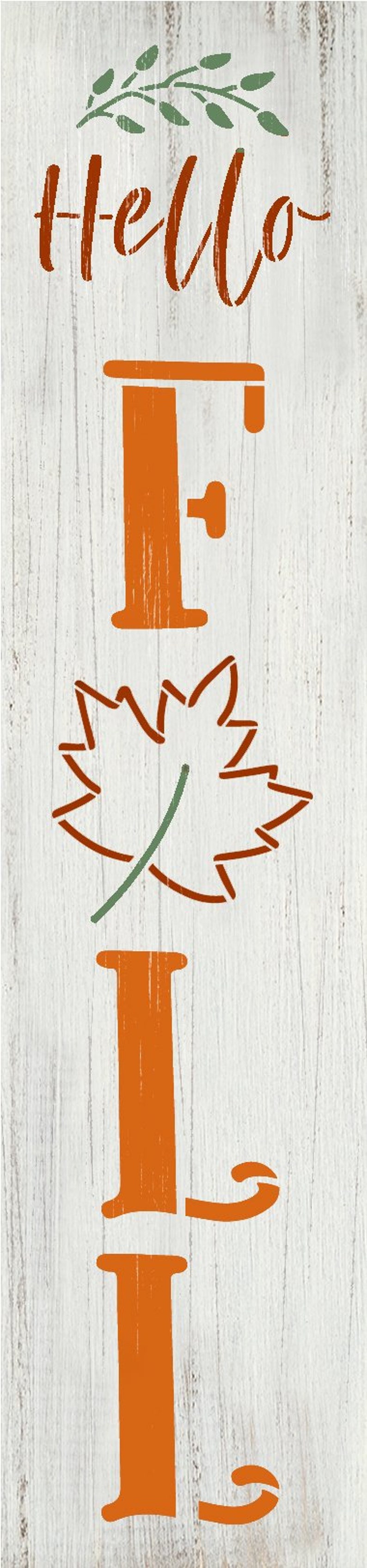Hello Fall Stencil by Studior12 Craft DIY Autumn Leaf Porch | Etsy