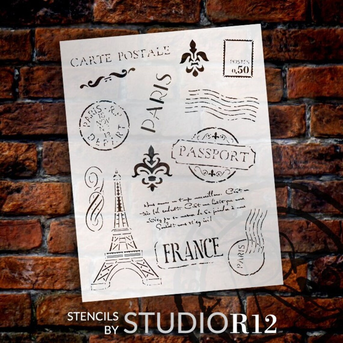 Passport to Paris Stencil 8.5 X 11 STCL366 - Etsy
