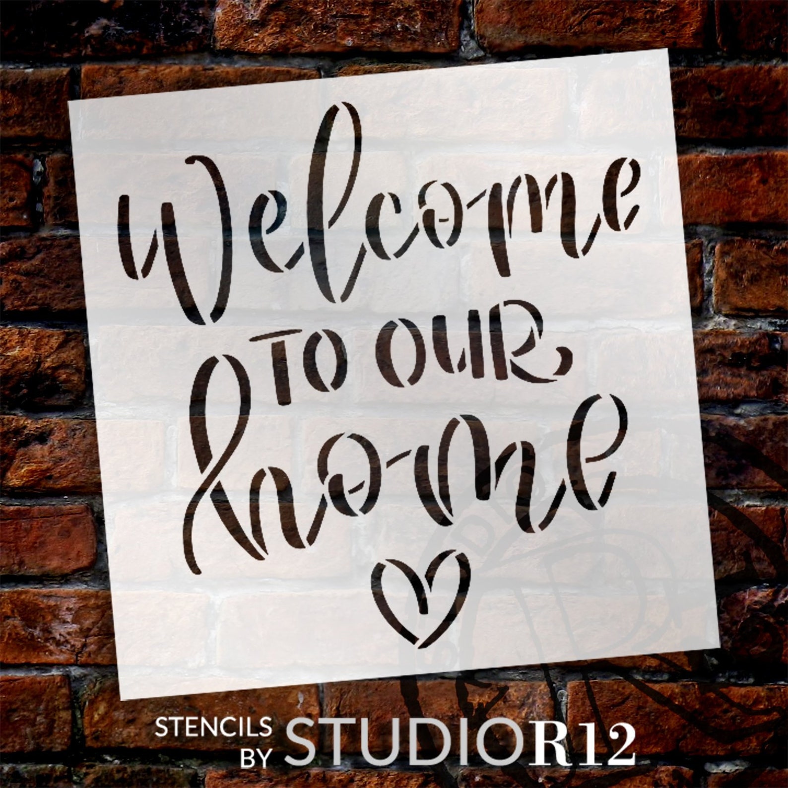 Welcome to Our Home With Heart Stencil by Studior12 Craft - Etsy