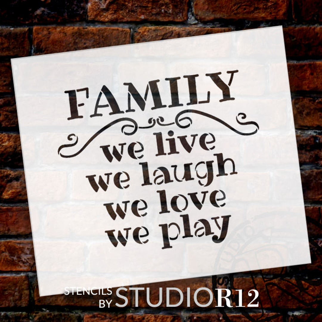 Family Word Stencil Select Size STCL1869 by Studior12 - Etsy