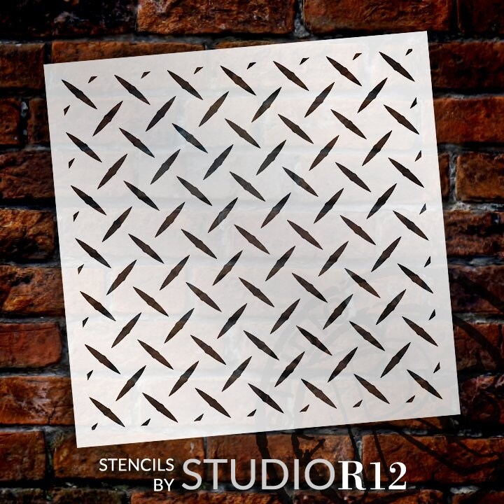 Diamond Plate Stencil by Studior12 Geometric Repeatable - Etsy
