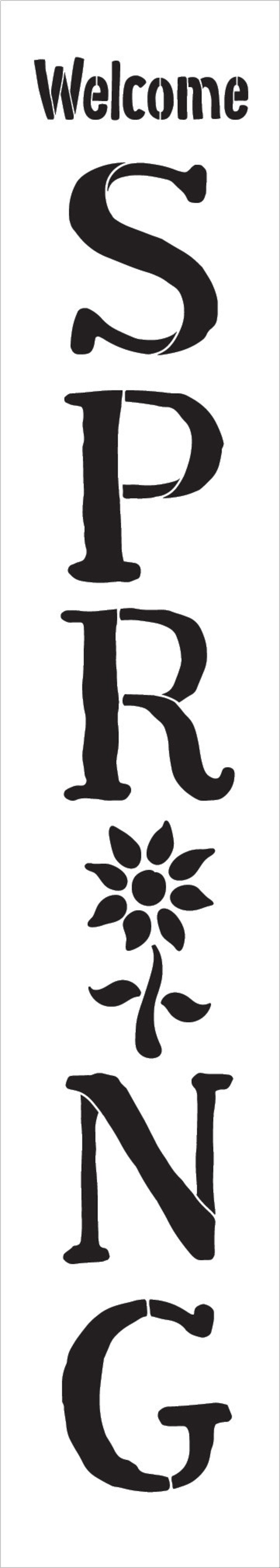 Welcome Spring Stencil With Flower by Studior12 Reusable - Etsy