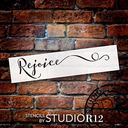 Rejoice Cursive Script Stencil by Studior12 DIY Faith | Etsy