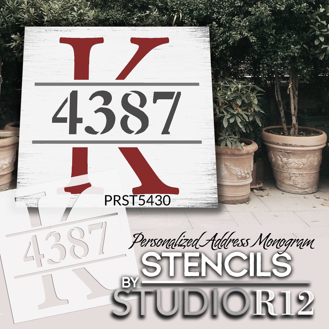Personalized Monogram Address Stencil by Studior12 Paint Custom House ...