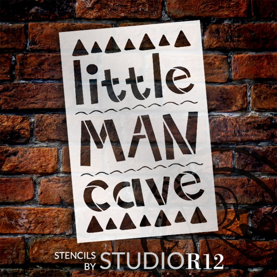 Little Man Cave Stencil by Studior12 Craft DIY Kid's - Etsy