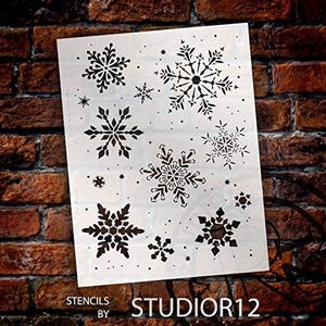 North Pole Snowflakes Stencil by Studior12 Winter Art Elements Reusable ...