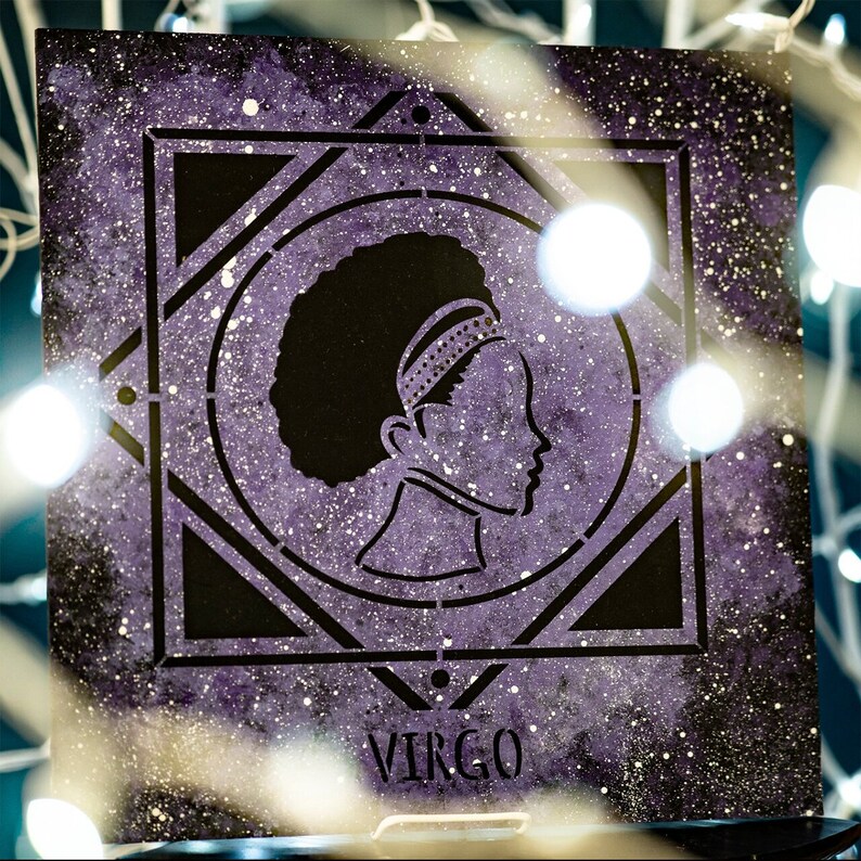 Virgo Zodiac Stencil by Studior12 DIY Star Sign Celestial - Etsy