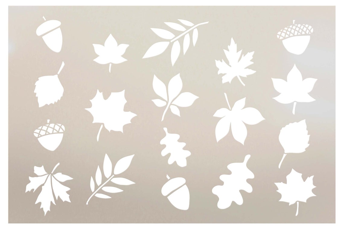 Autumn Leaves Embellishments Stencil by Studior12 Craft DIY - Etsy