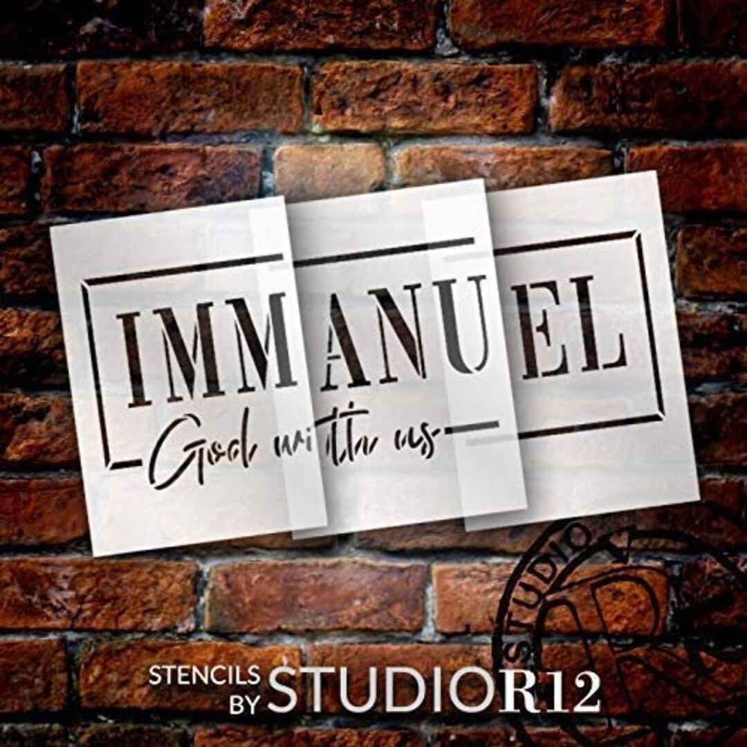 Immanuel God With Us Jumbo 3-part Stencil by Studior12 DIY Faith Script ...