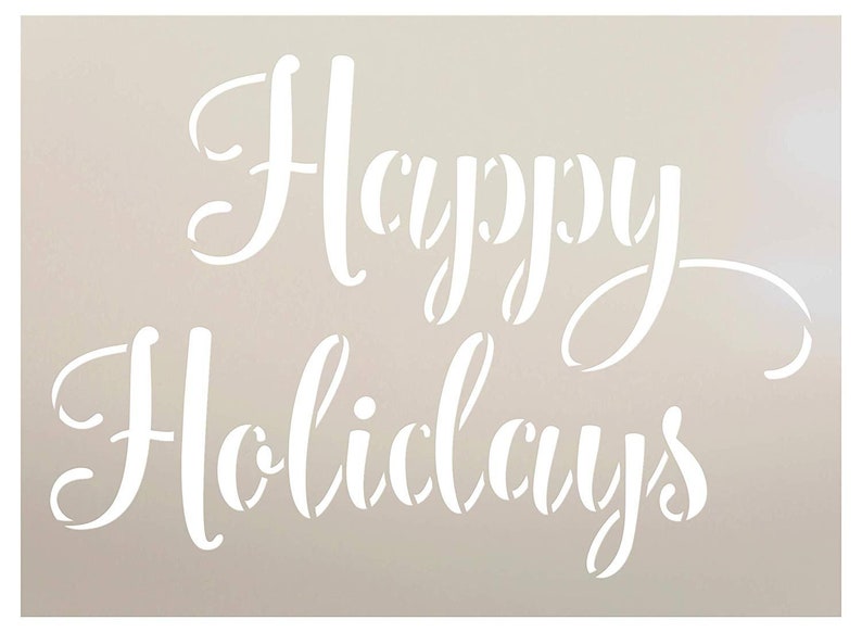 Happy Holidays Script Stencil by Studior12 DIY Simple - Etsy