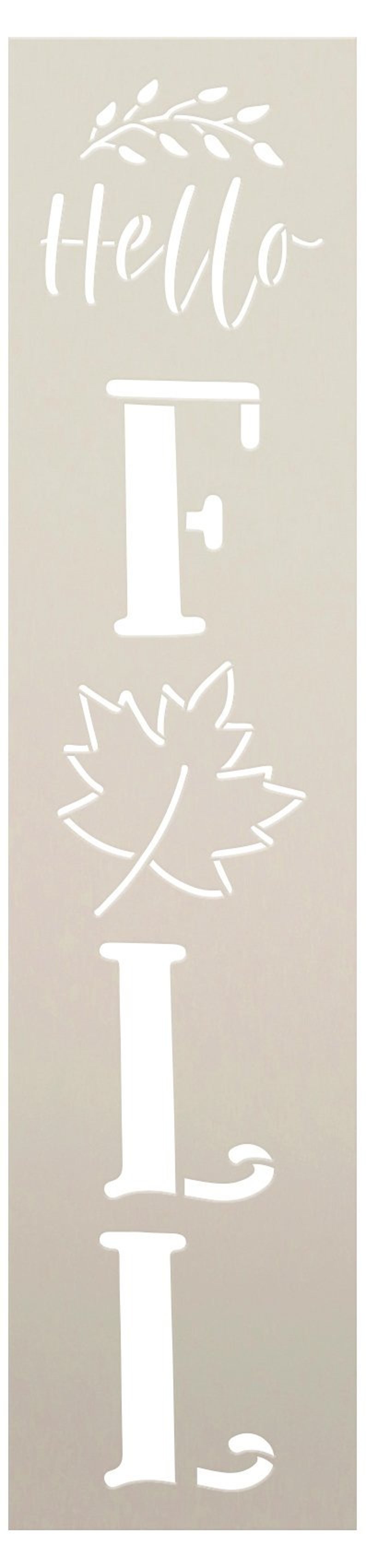 Hello Fall Stencil by Studior12 Craft DIY Autumn Leaf Porch | Etsy