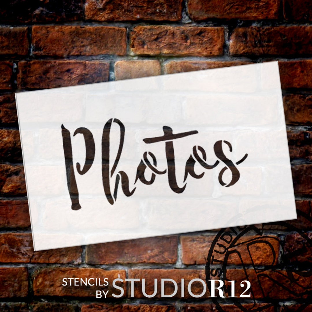 Wedding Sign Stencil Photos Rustic Script Select Size STCL1617 by ...
