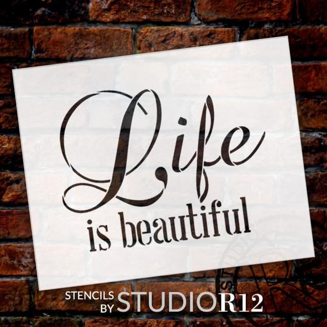 Life is Beautiful Word Stencil Select Size STCL1866 by Studior12 - Etsy