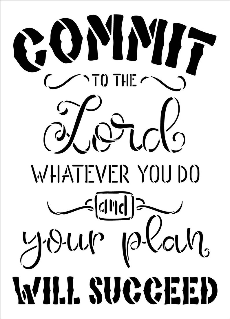Commit to the Lord & Your Plan Will Succeed Stencil by - Etsy