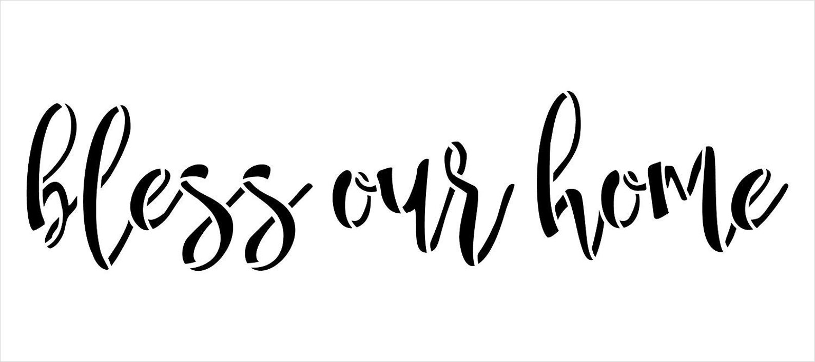 Bless Our Home Stencil by Studior12 Cursive Script Word Art | Etsy