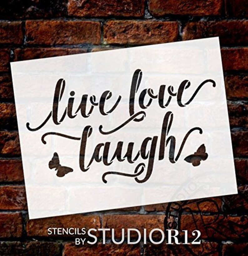 Live Love Laugh With Butterflies Stencil by Studior12 | Etsy