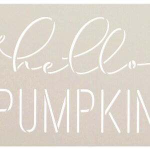 Hello Pumpkin Cursive Stencil by StudioR12 DIY Autumn Fall | Etsy