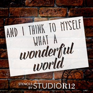 What A Wonderful World Word Stencil 31 X 20 STCL1430 by Studior12 - Etsy