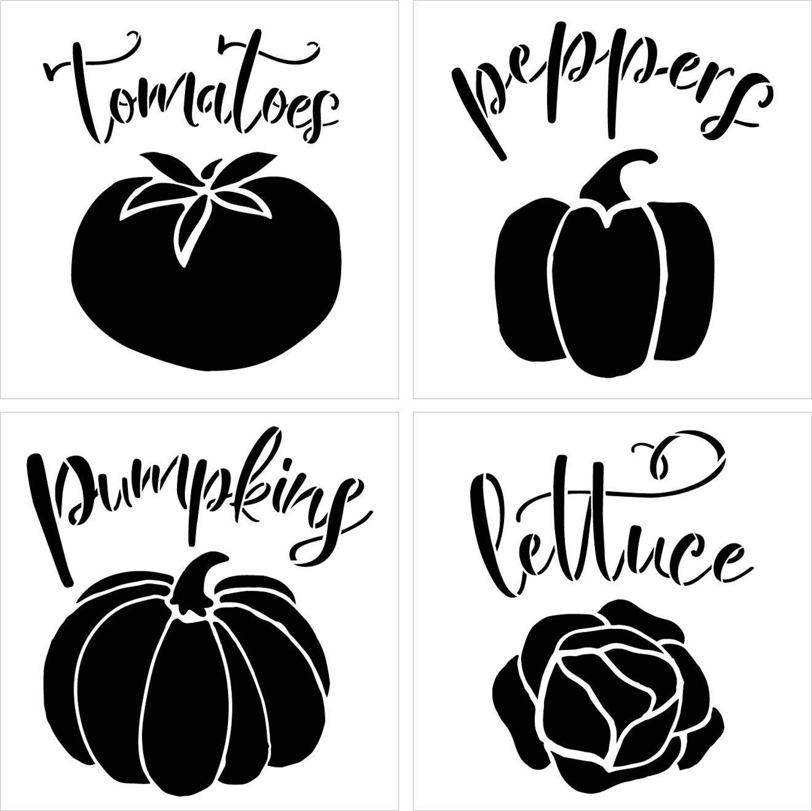 Garden Marker Stencil Set by Studior12 Pack of 4 DIY - Etsy