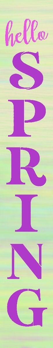 Hello Spring Stencil by StudioR12 DIY Outdoor Wood Leaner | Etsy