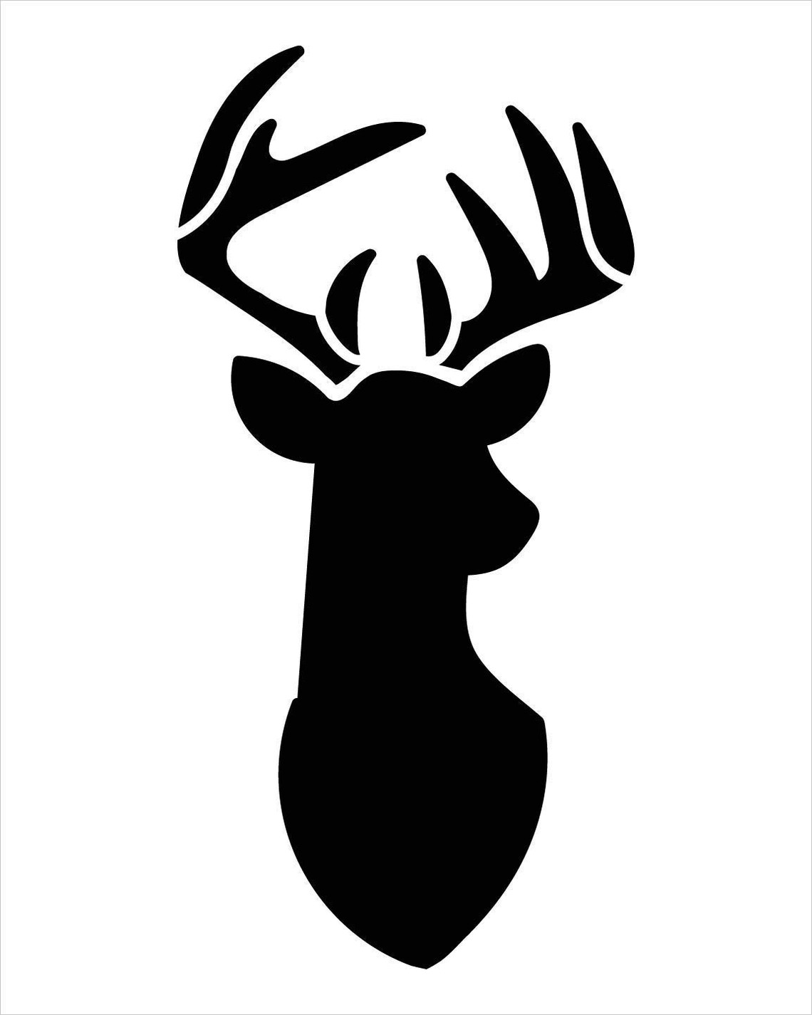 Deer Head Stencil With Antlers by Studior12 DIY Country - Etsy