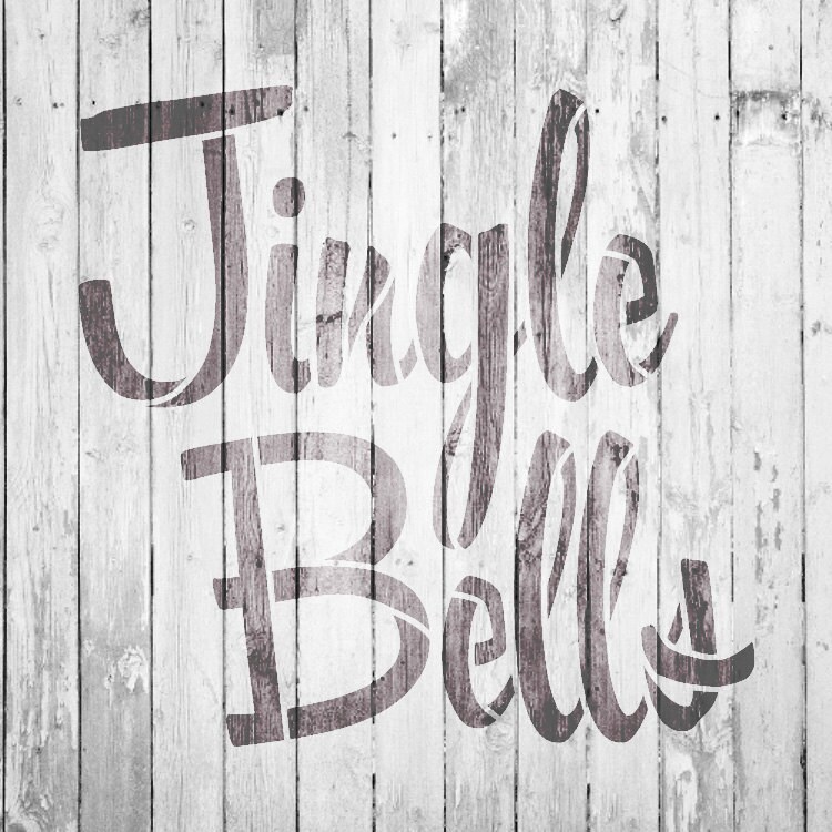 Jingle Bells Chunky Script Word Stencil Select Size - Etsy Canada